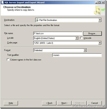 SQL Server: Export Table to CSV